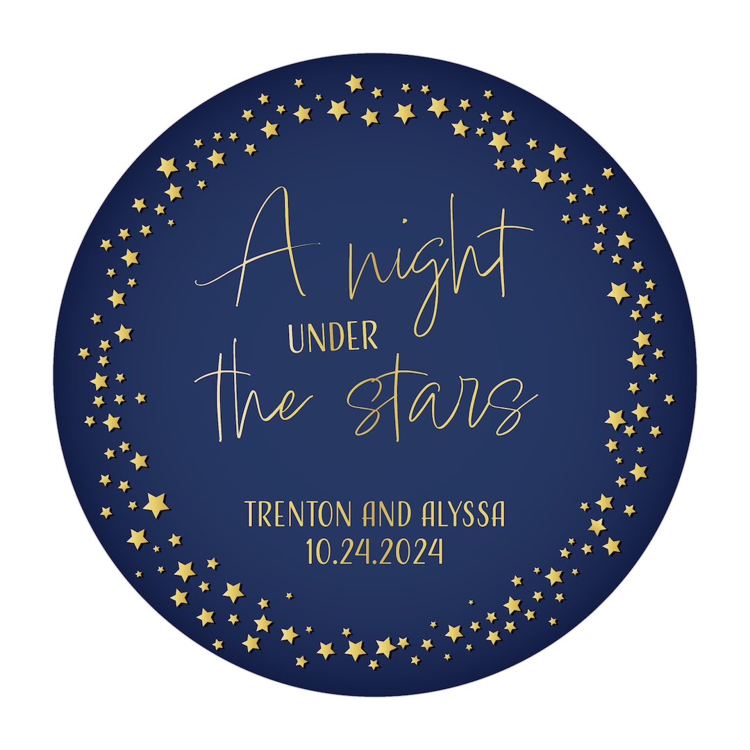 A Night Under the Stars Stickers, Thank You Stickers, Personalized ...