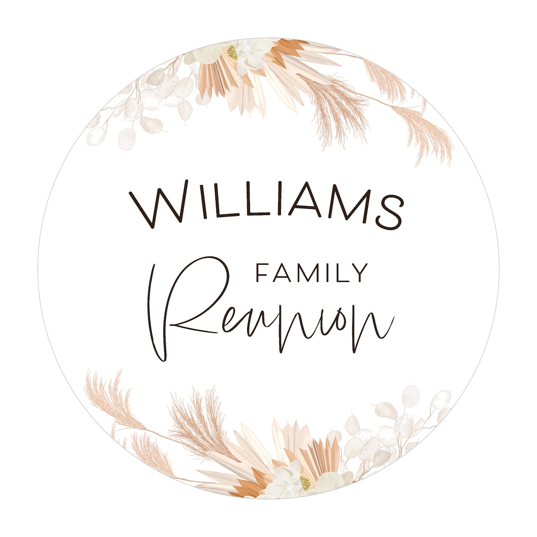 Family Reunion Sticker, Reunion Welcome Stickers, Bag Labels, Pampas ...