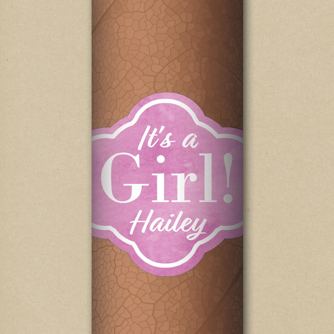 It's a Girl Cigar Labels, Baby Shower Cigar Bands, Personalized Cigar ...