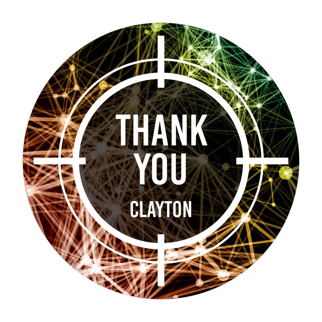 Laser Tag Birthday Party Stickers, Thank You, Personalized Labels ...