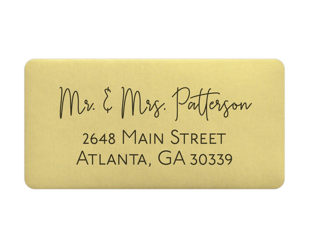 Gold Foil Guest Address Labels - Recipient Address Labels - 2" X 4 ...
