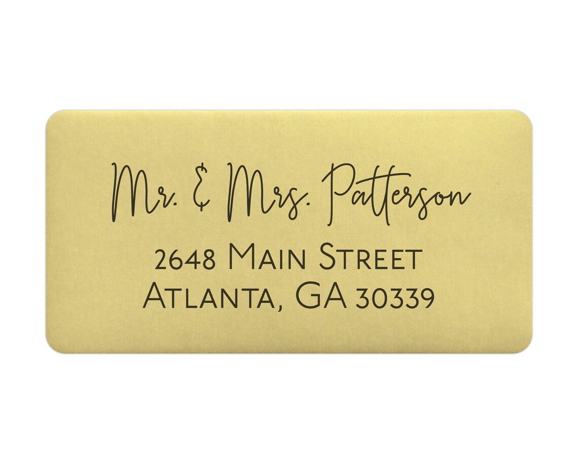 Gold Foil Guest Address Labels - Recipient Address Labels - 2" X 4 ...