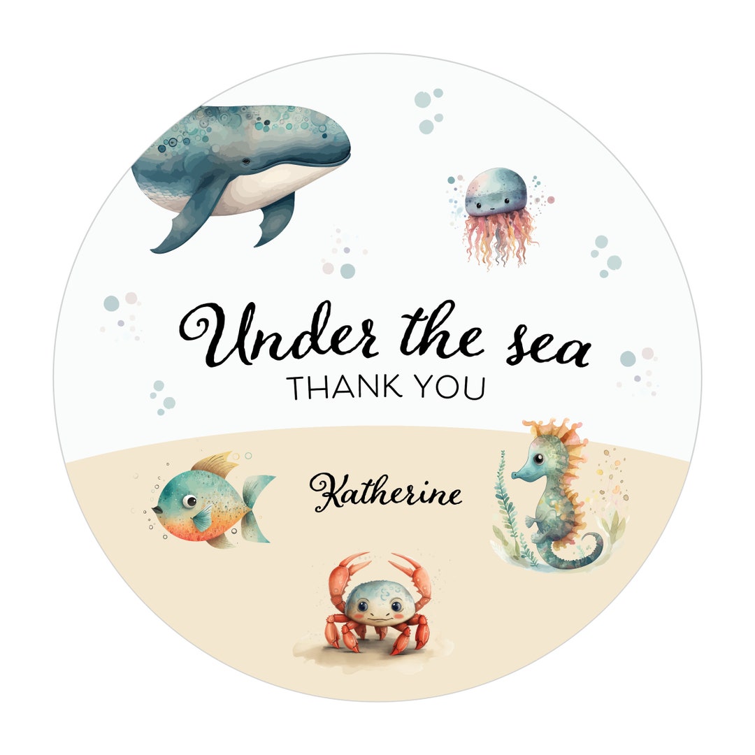 Under the Sea Baby Shower Favor Stickers, Personalized Favor Labels ...
