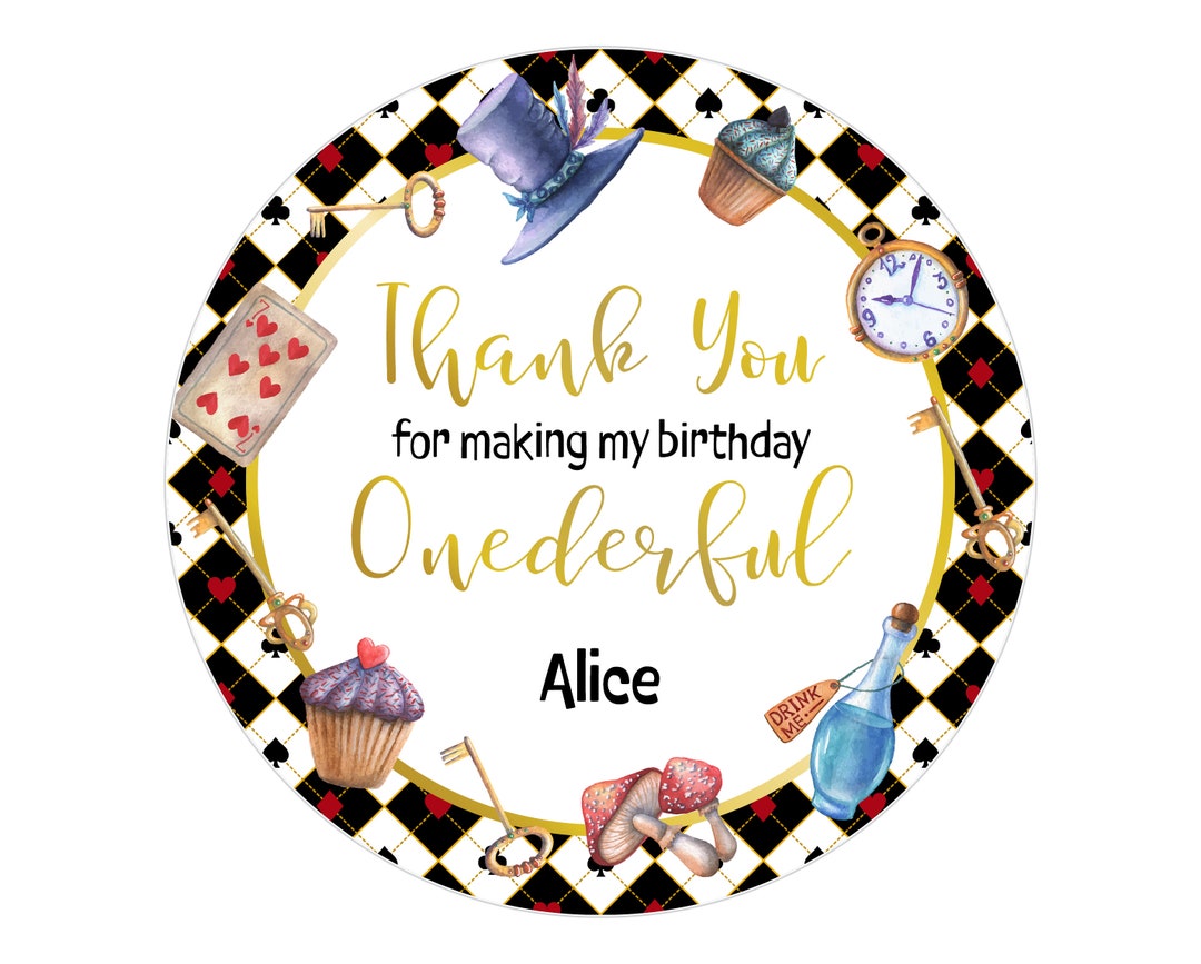 Onederland Birthday Stickers, Favor Stickers, Onederful, First Birthday ...