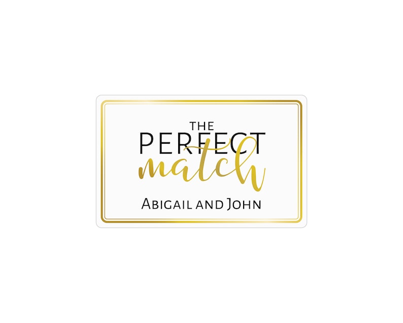 The Perfect Match Box Labels Personalized Matchbox Stickers - Etsy