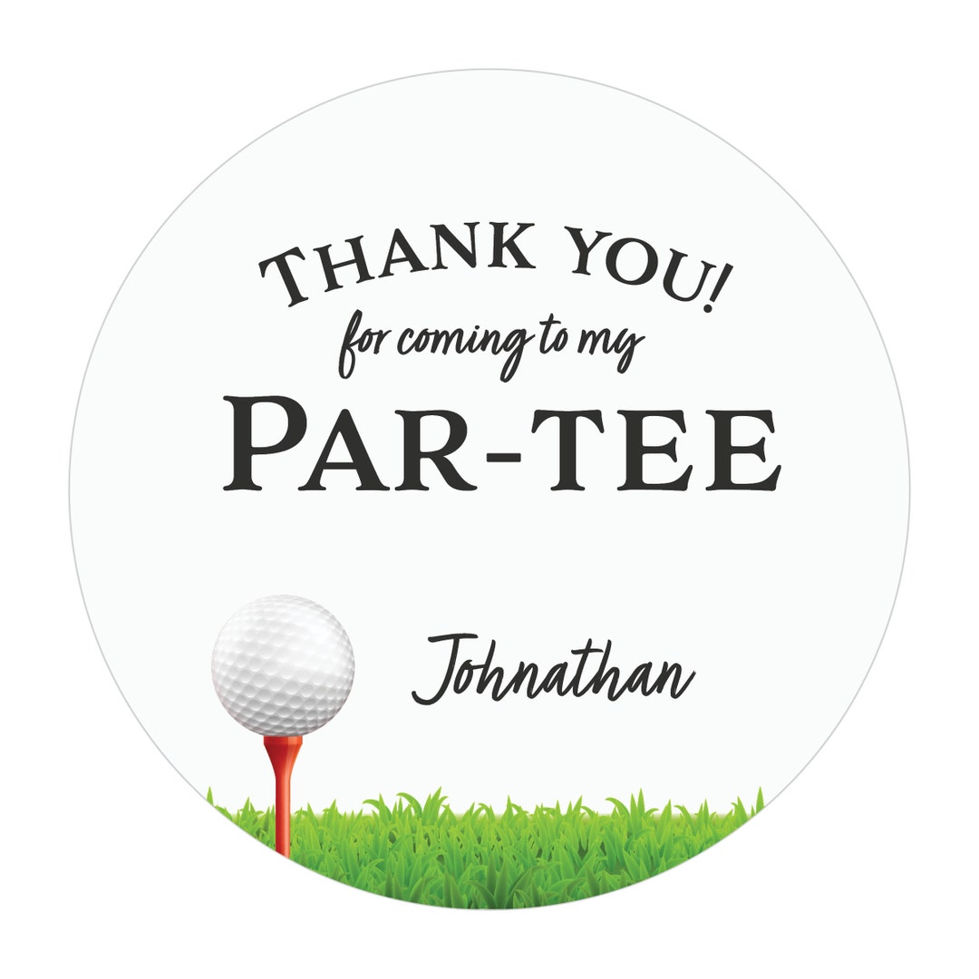 Golf Partee Favor Stickers, Thank You Stickers, Personalized Favor ...