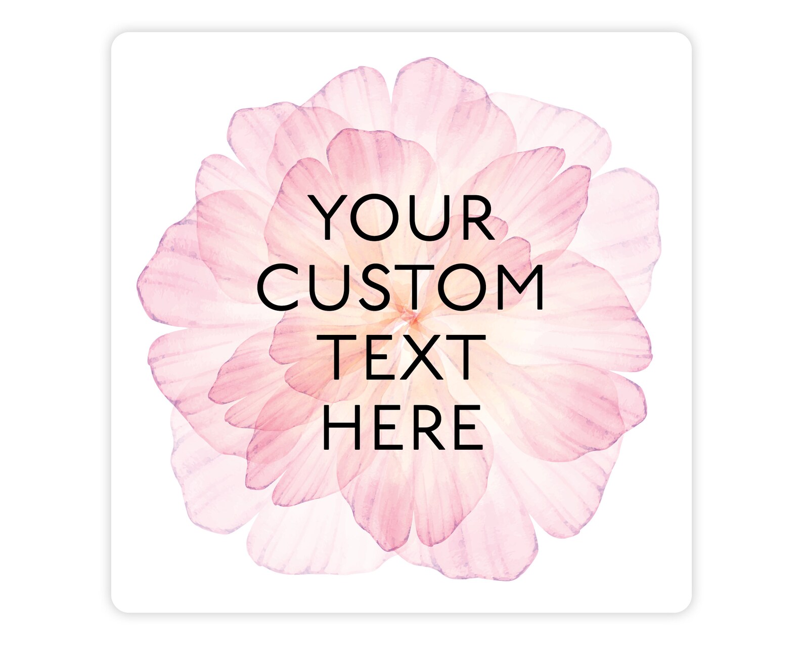 Custom Flower Stickers Pink Floral Circle Round Square | Etsy