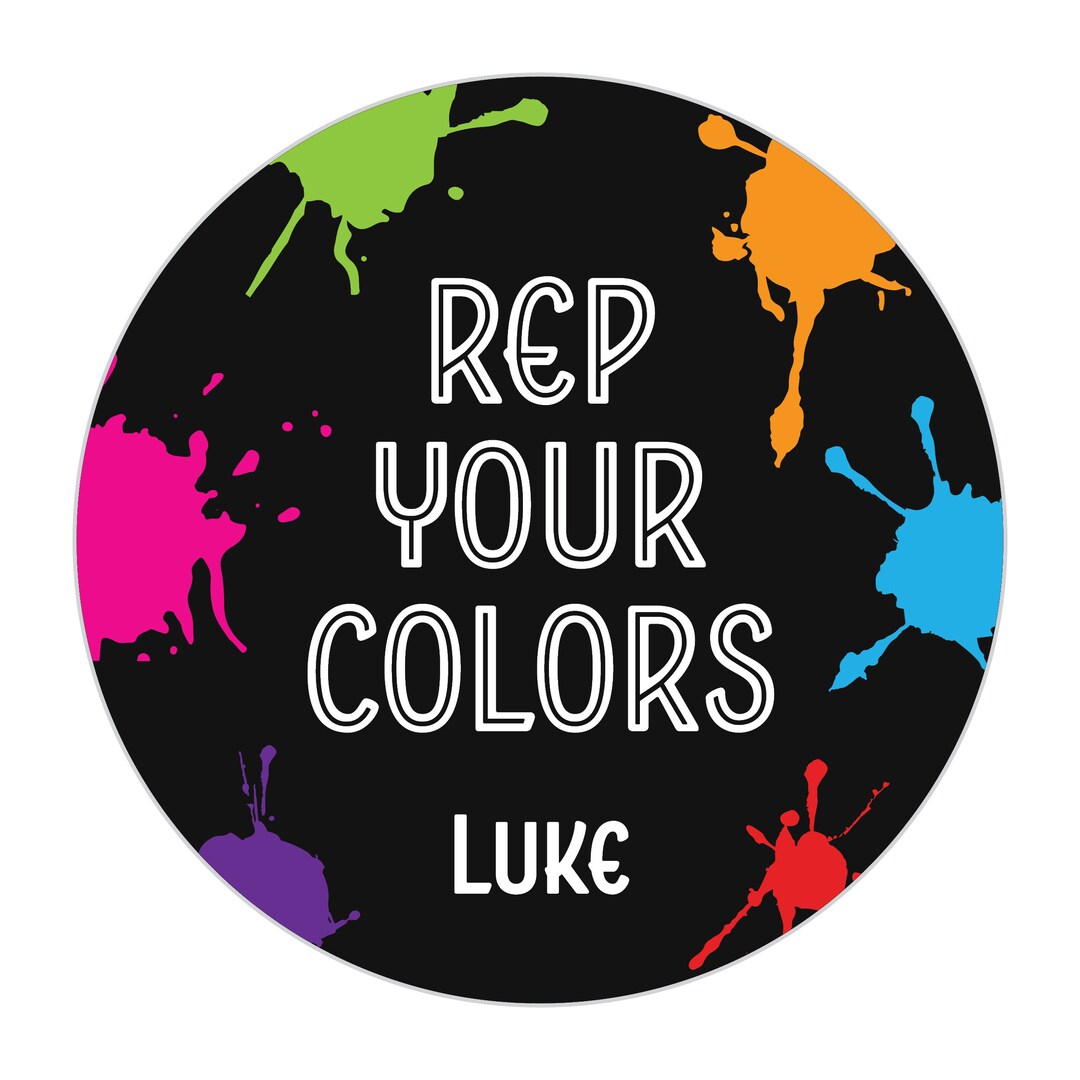 Color Party Stickers, Rep Your Colors, Thank You Stickers for Favors ...