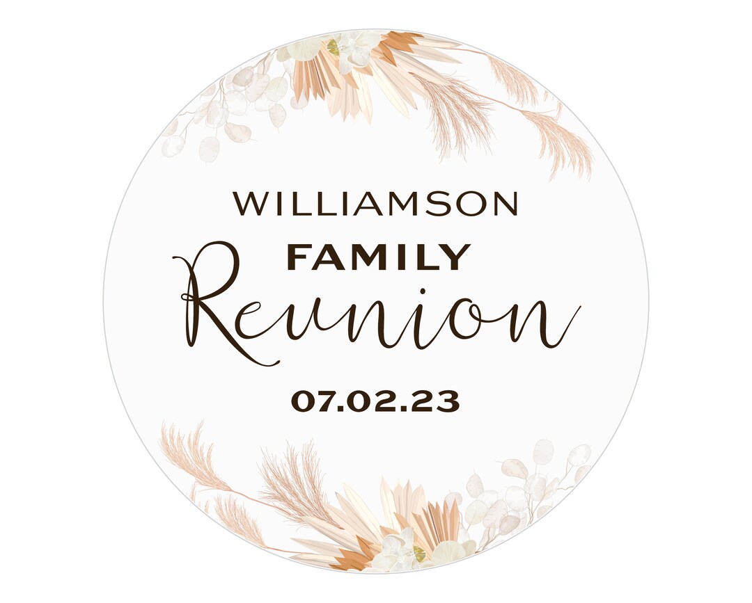 Family Reunion Sticker, Reunion Welcome Stickers, Bag Labels, Pampas ...