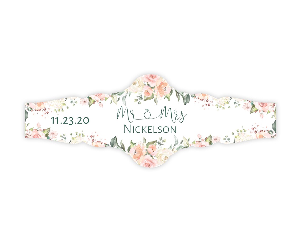 Wedding Cigar Labels Personalized Cigar Bands Watercolor | Etsy