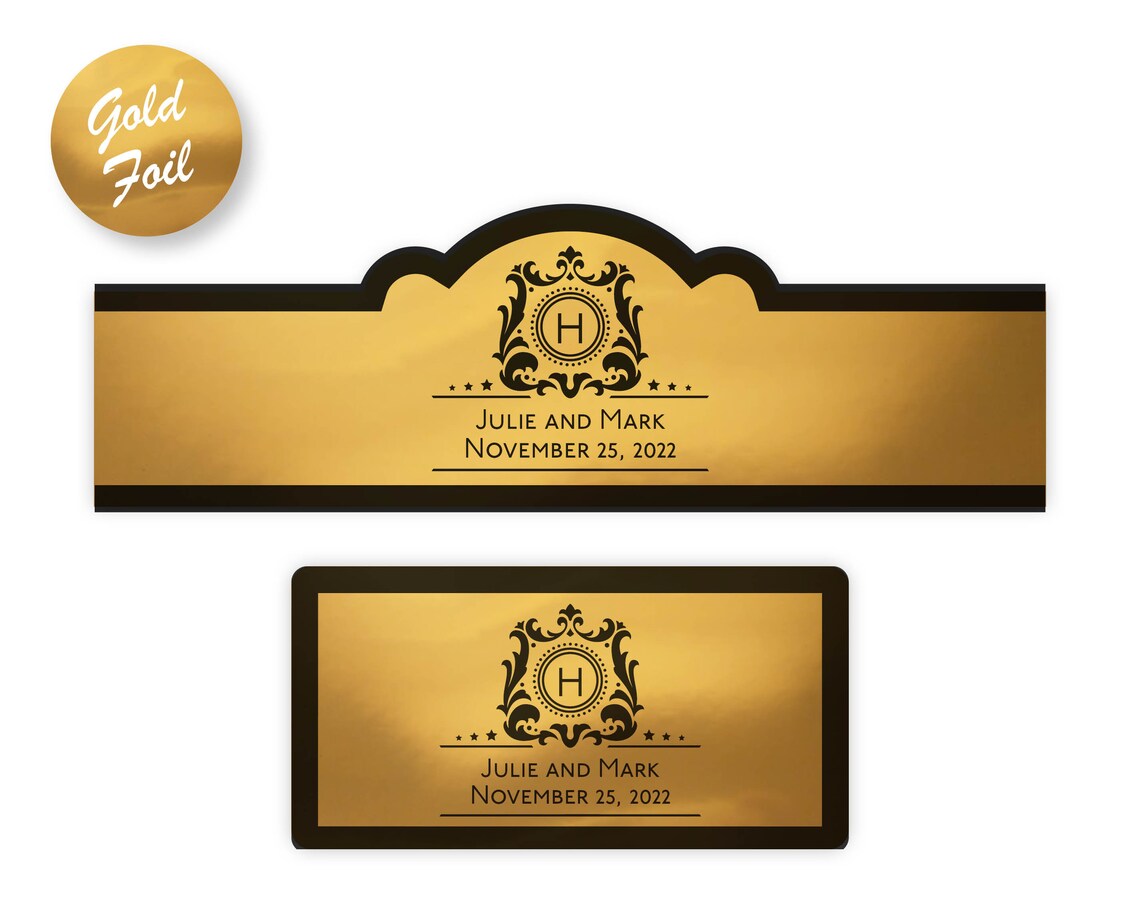 Gold Foil Wedding Cigar Labels 20 Stickers Personalized - Etsy