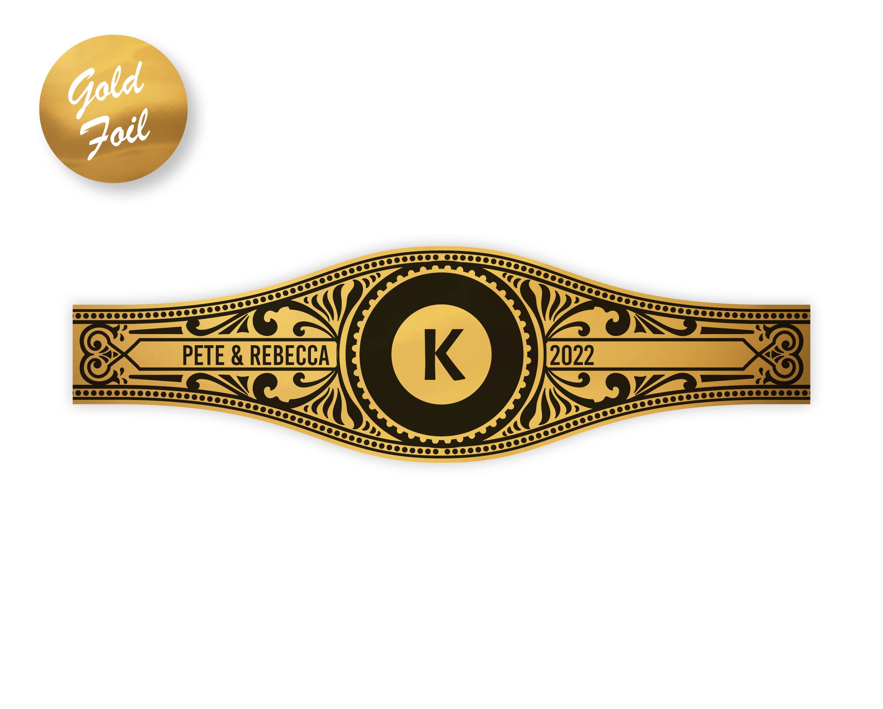 Vintage Gold Foil Cigar Labels, Personalized Cigar Sticker Wrappers, 20 ...