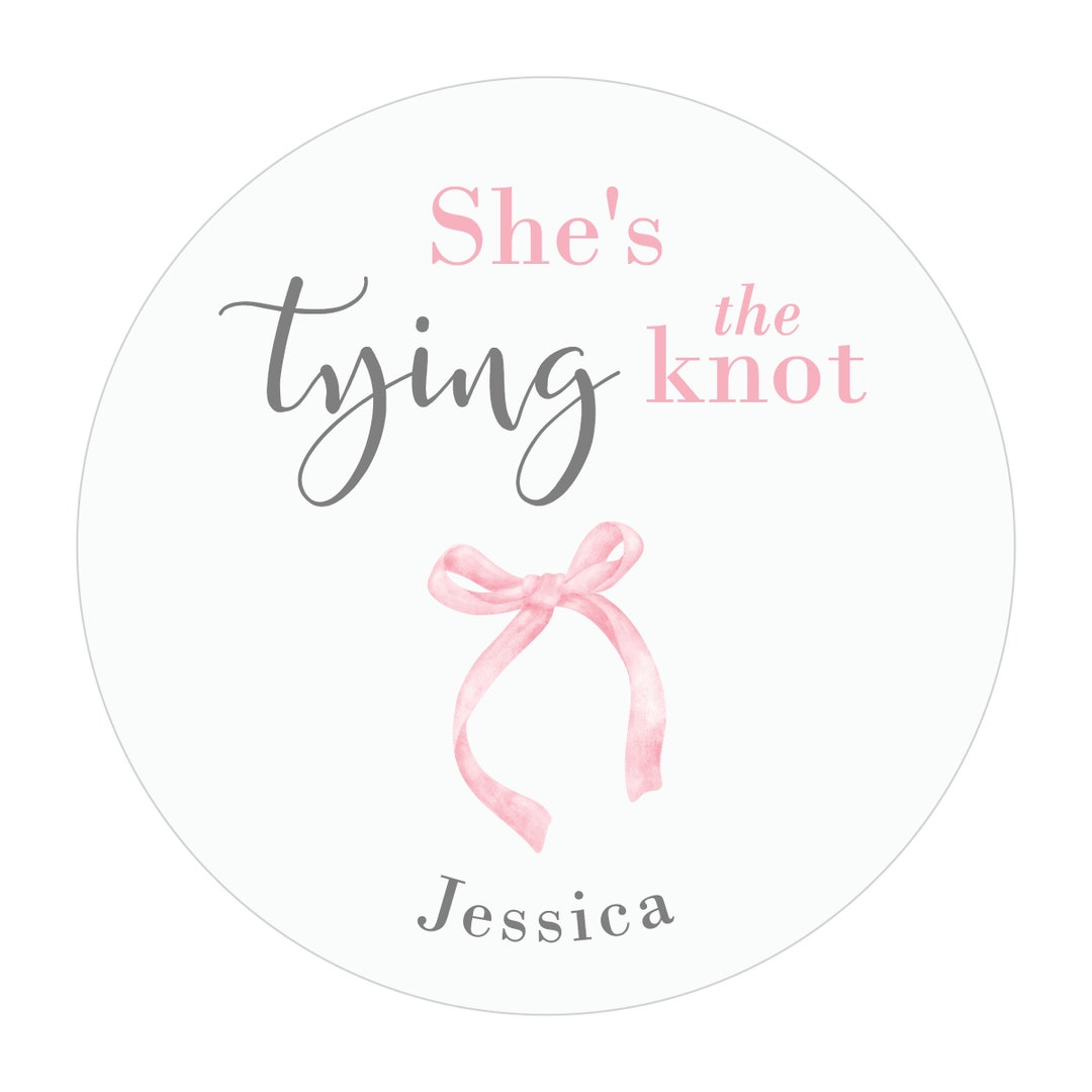 Bridal Shower Stickers, She's Tying the Knot, Favor Stickers, Labels ...