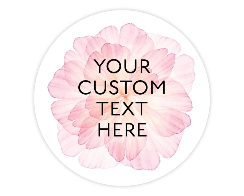 Custom Flower Stickers Pink Floral Circle Round Square - Etsy