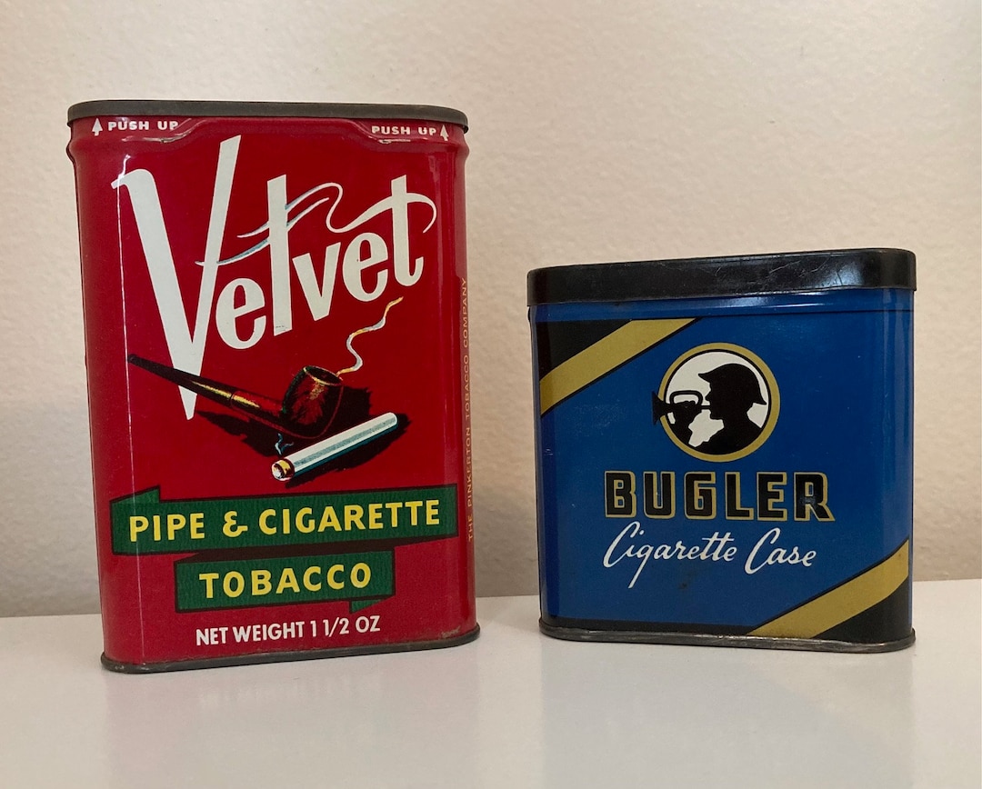 Pair of Vintage Tins 1940s/50s/60s Velvet Pipe Tobacco & Bugler ...