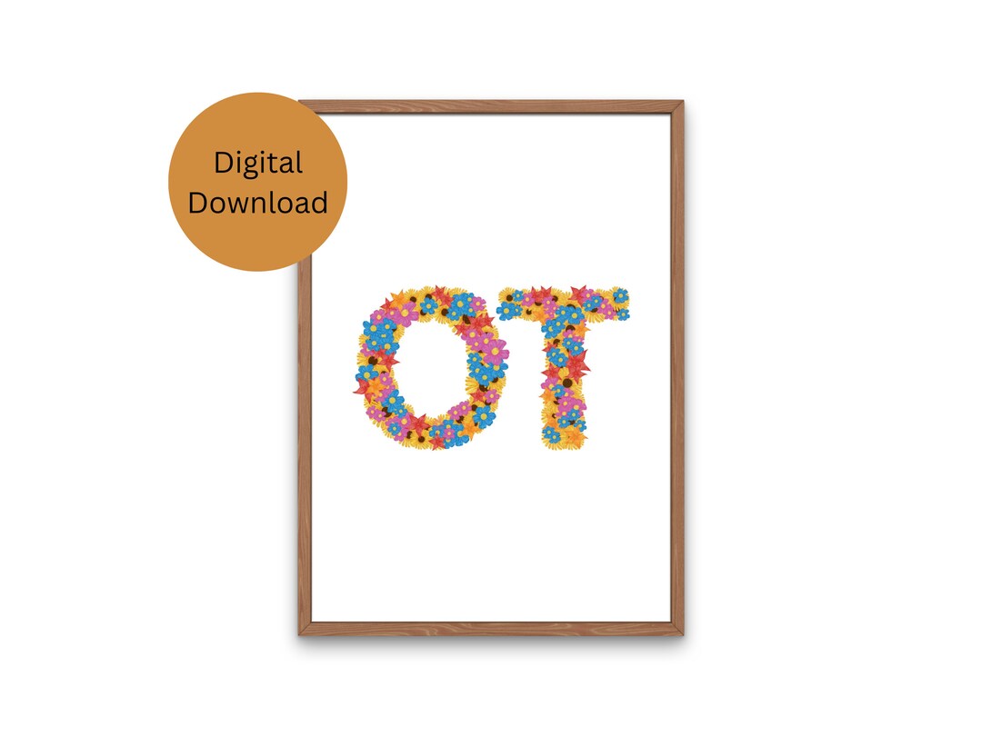 Occupational Therapy Flower Poster OT Wall Art Occupational Therapist ...
