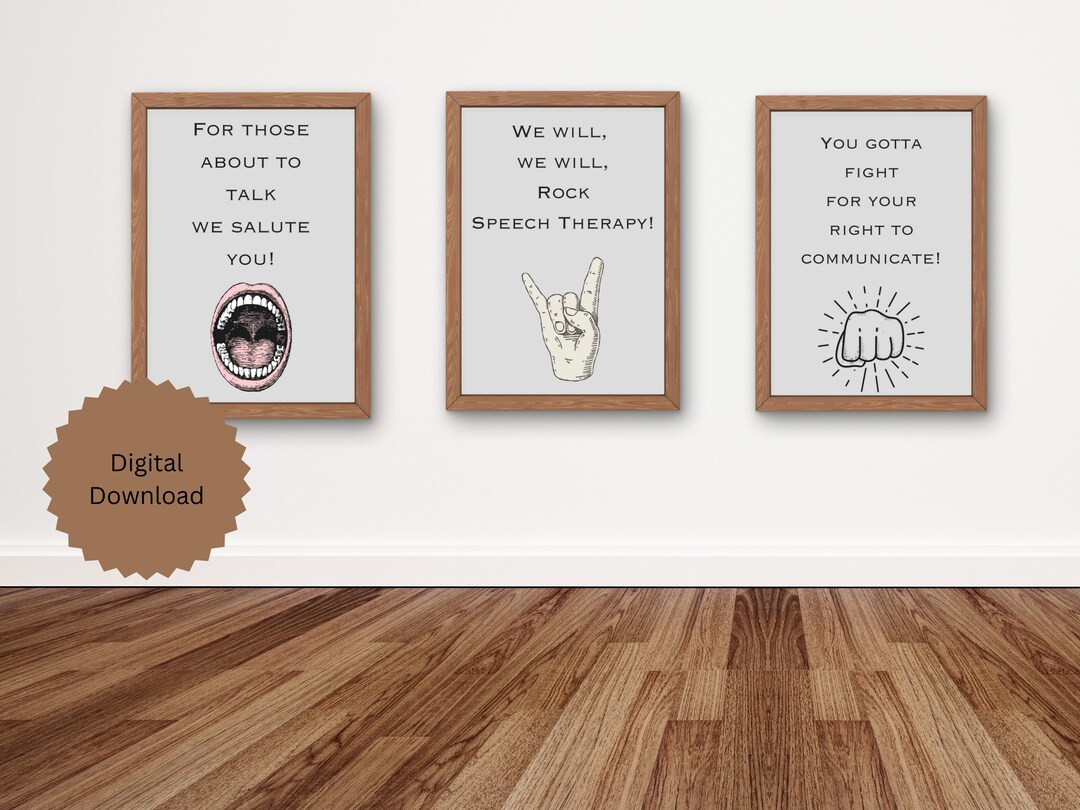 Speech Pathology Wall Art Speech Room Poster Rock Lyric SLP Digital ...