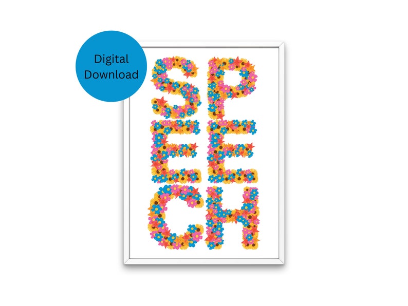 Speech Room Poster SLP Flower Art Therapy Clinic Speech Language ...