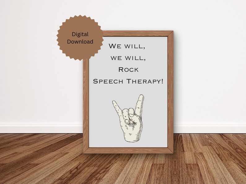 Speech Pathology Wall Art Speech Room Poster Rock Lyric SLP - Etsy