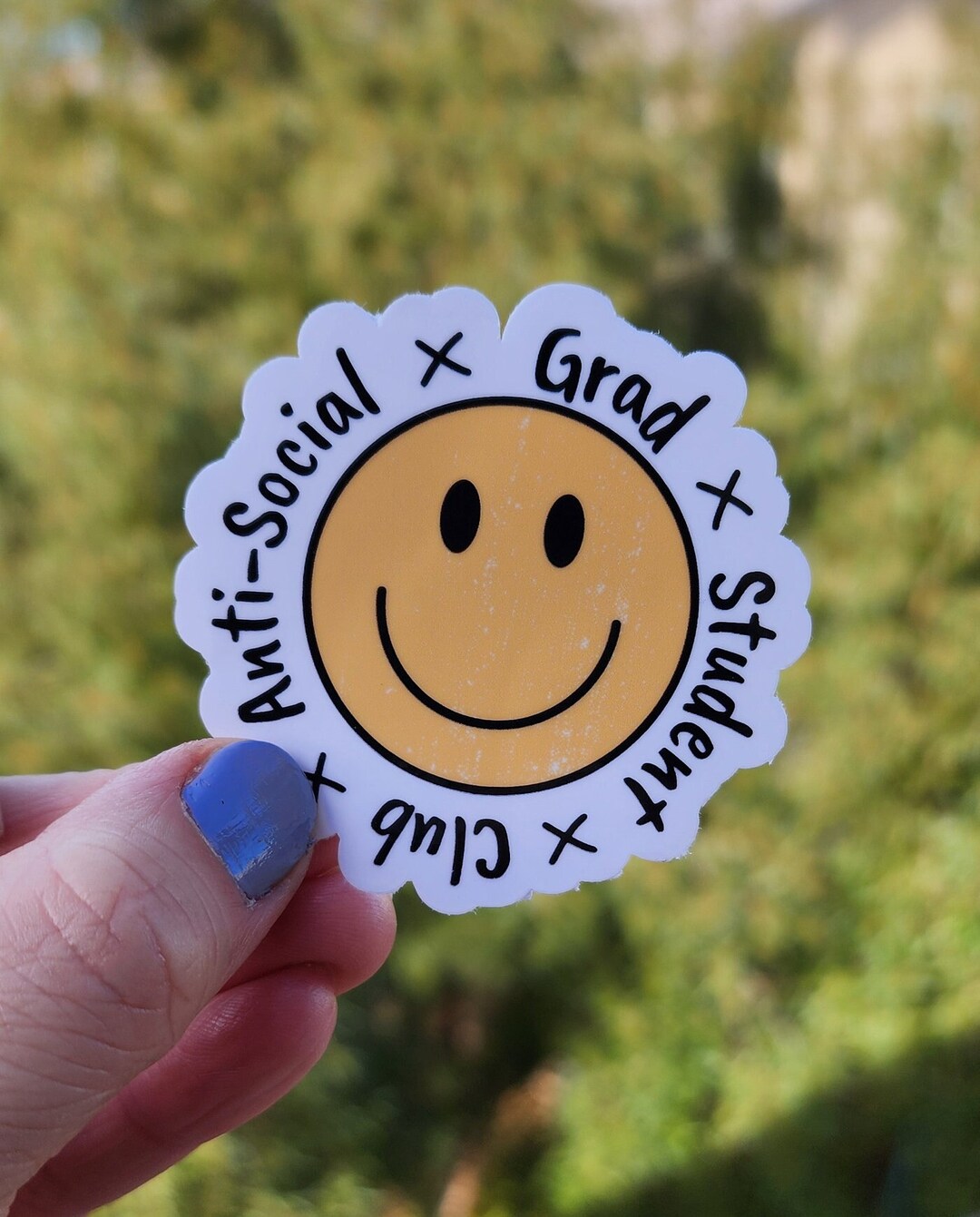 Graduate Student Sticker Vinyl Sticker Anti-social Grad Student Club ...