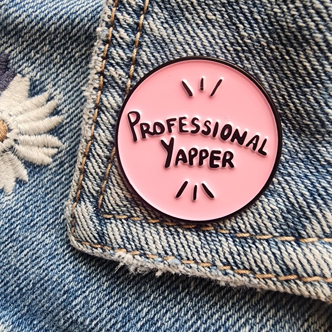Professional Yapper Enamel Pin Pink Black Speech Language Pathologist ...
