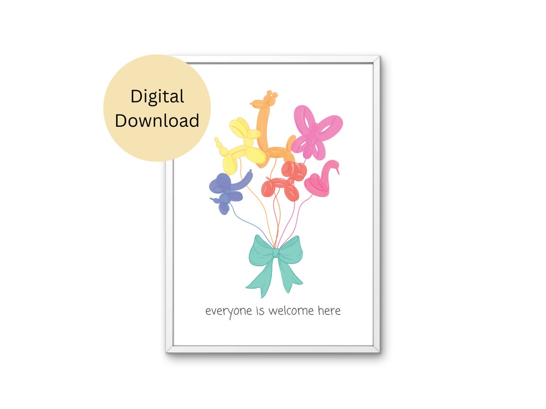Everyone is Welcome Here Poster Inclusion Art Speech Room Decor Special ...