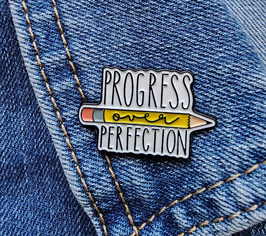 Progress Over Perfection Enamel Pin Teacher Speech Language Pathologist ...