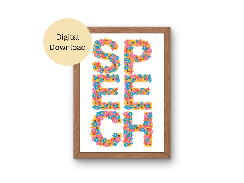 Speech Room Poster SLP Flower Art Therapy Clinic Speech Language ...