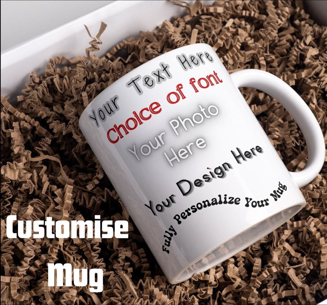 Personalized Mug Custom Text Mug, With Your Choice of Favorite Phrase ...