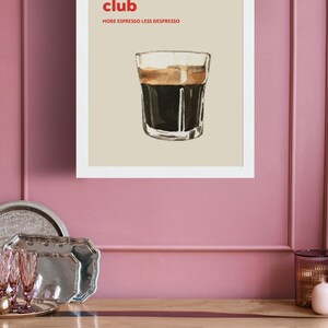 The Coffee Club Print. Retro Art Decor, Kitchen Print Trendy Wall Art ...