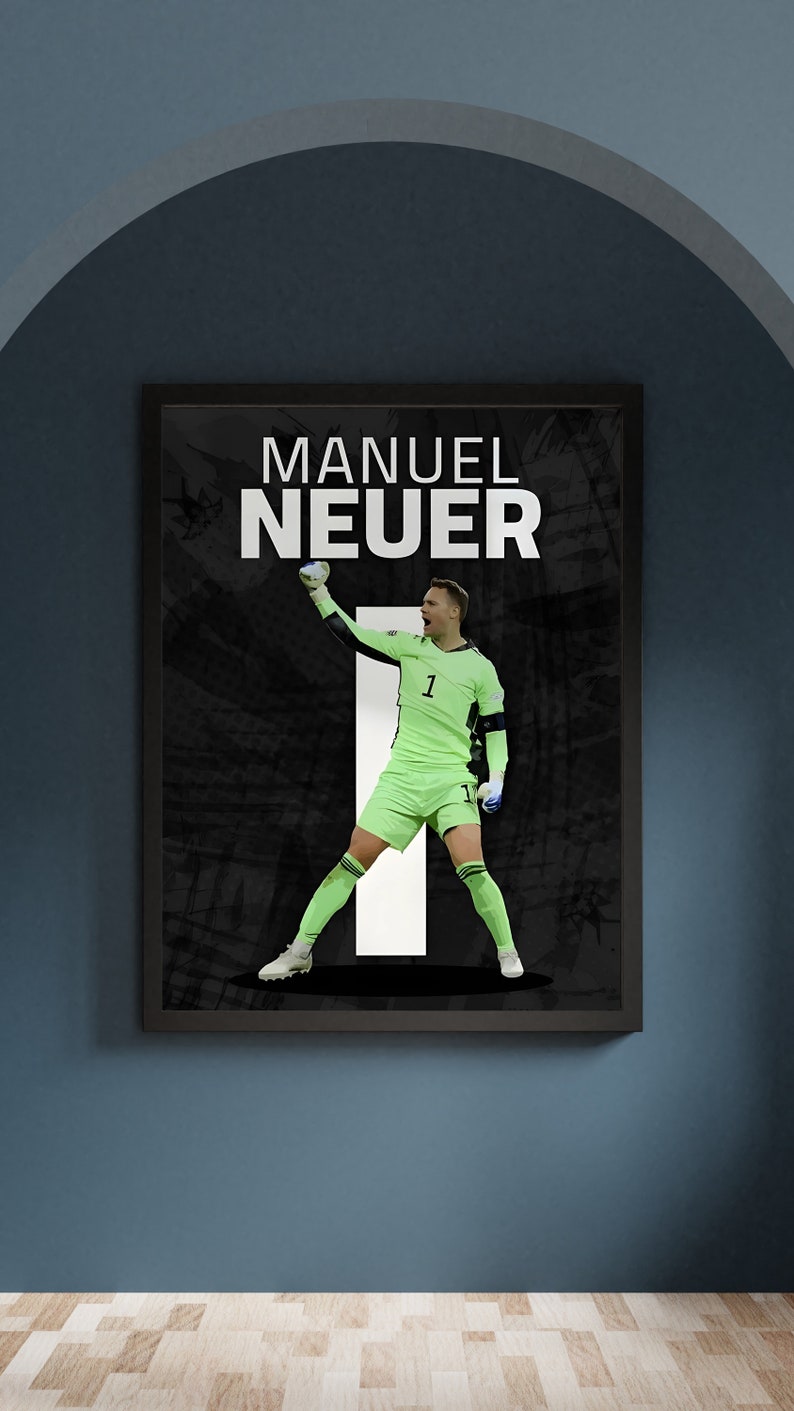 Manuel Neuer Poster, Print Soccer Wall Art, German Legendary Goalkeeper ...