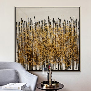 Gold Leaf Painting Gold Abstract Art Modern Landscape Painting - Etsy