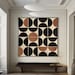 Black Brown Abstract Painting: Geometric Wall Art, Large Canvas - Etsy
