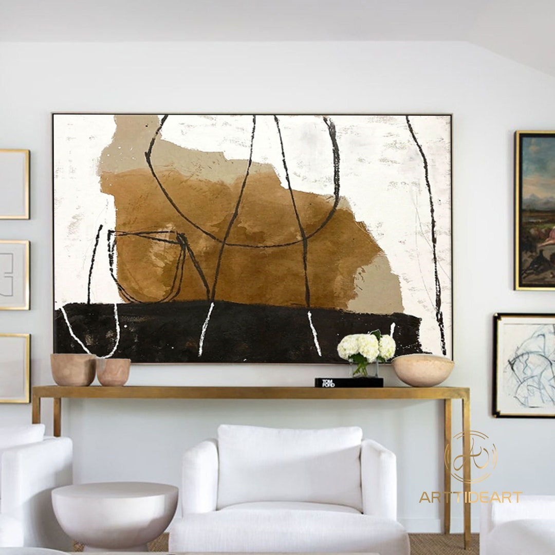 Wabi-sabi Wall Painting Brown Abstract Painting Medieval Brown Oil ...