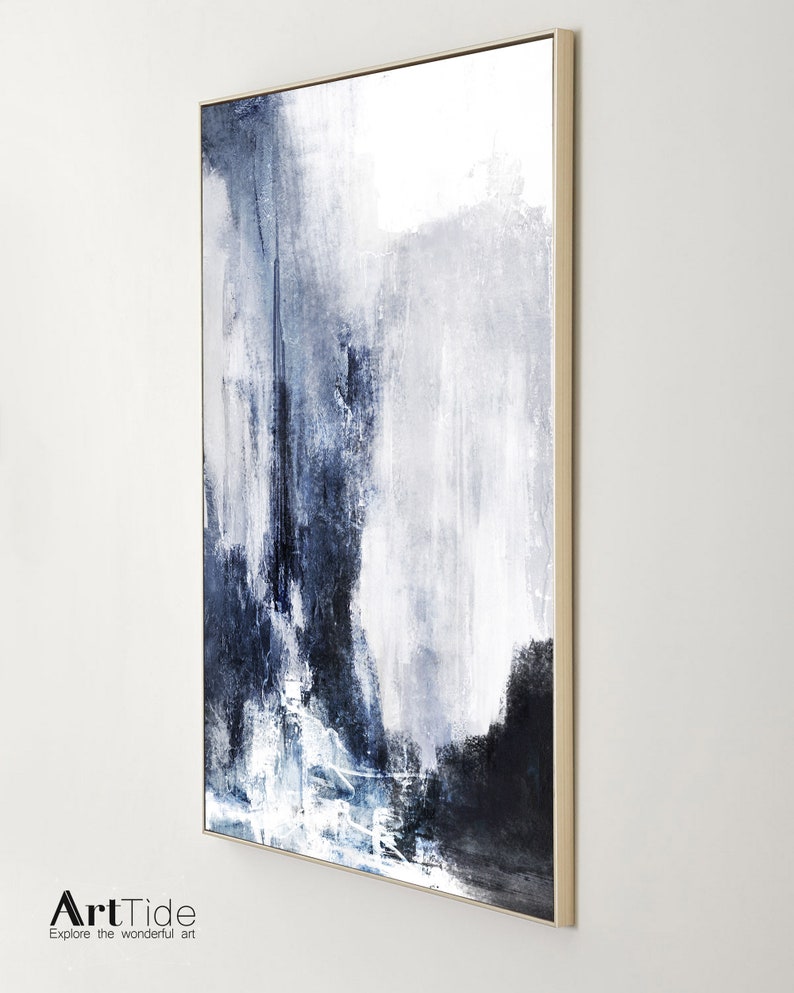 Original Blue White Large Abstract PaintingModern Abstract | Etsy