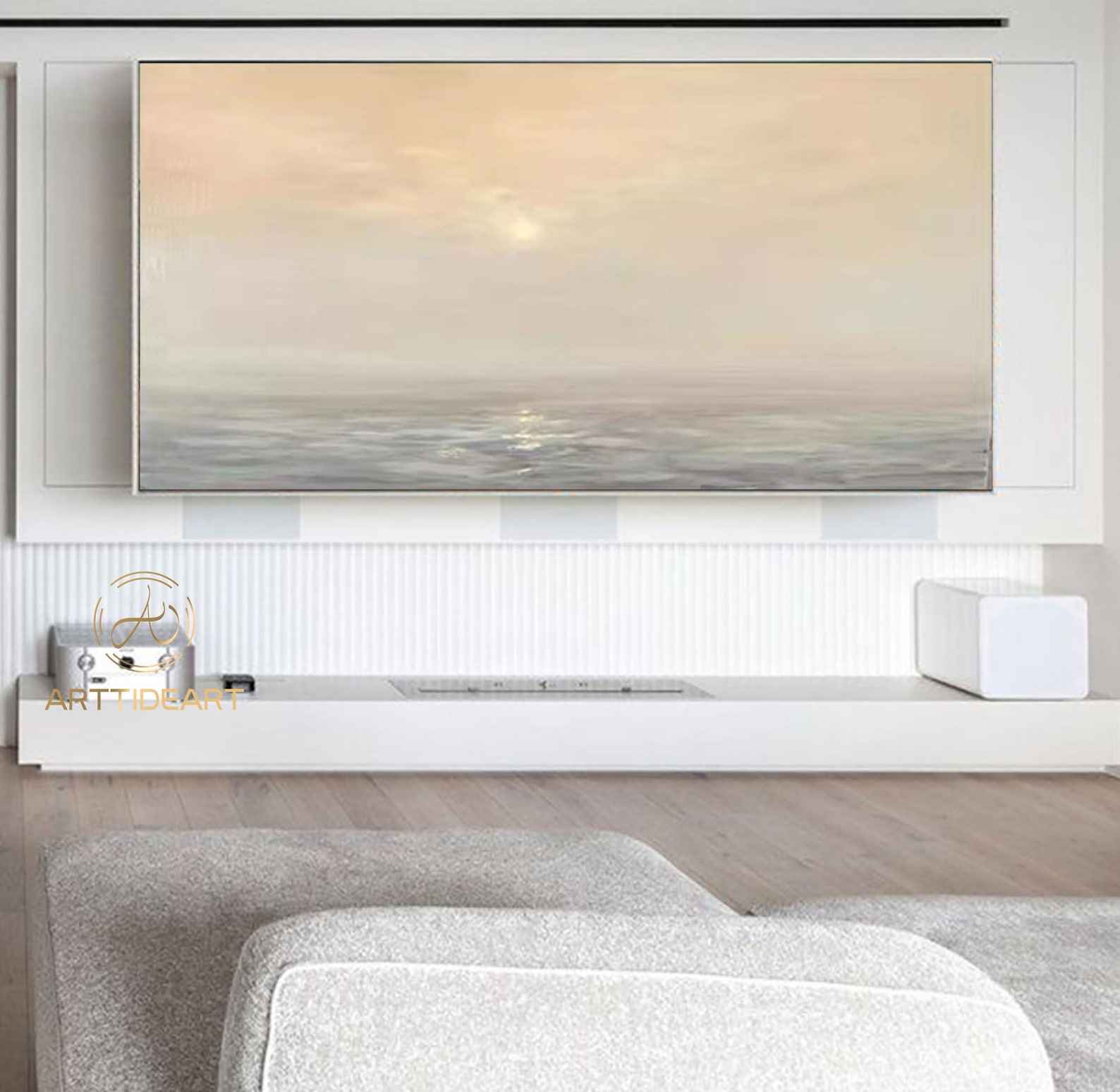 Large Ocean Art Large Beach Painting Seascape Painting Sky and - Etsy