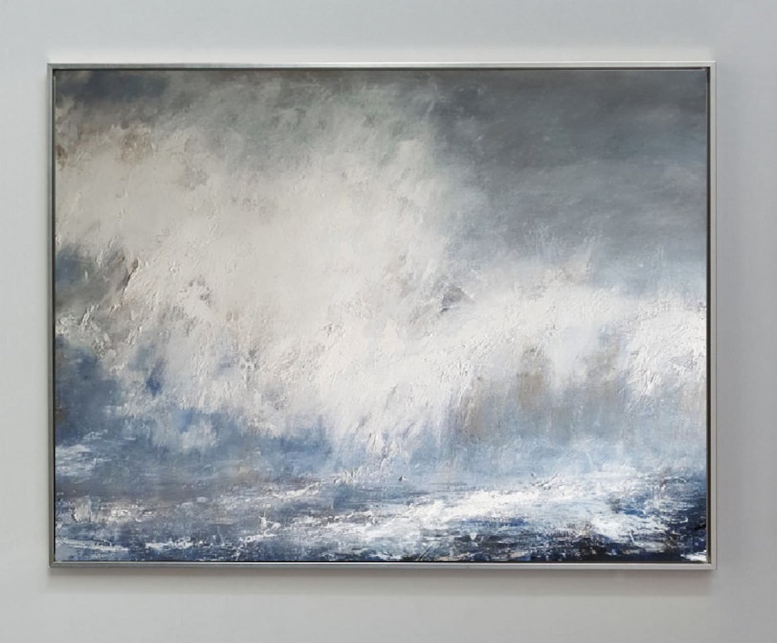 Cloud Painting Abstract Ocean Painting Large Blue White | Etsy Canada