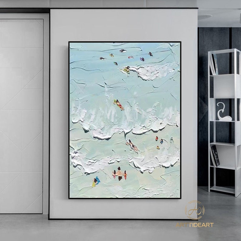 The Beach Joys Wall Art Hand Painted Extra Large Heavy - Etsy