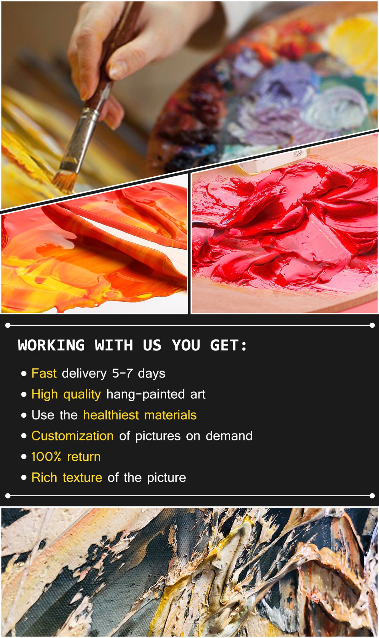 The Beach Joys Wall Art Hand Painted Extra Large Heavy - Etsy