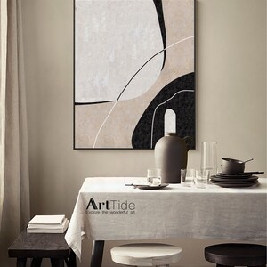 Large Abstract Painting Beige Abstract Artwork Minimalist Abstract ...