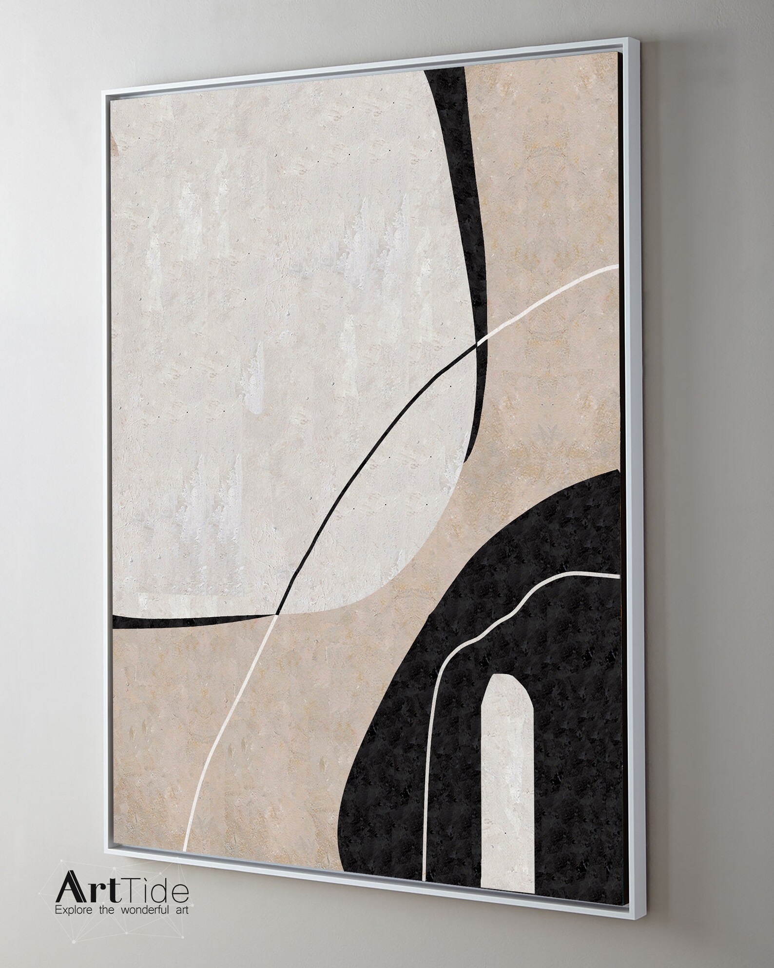 Large Abstract Painting Beige Abstract Artwork Minimalist - Etsy