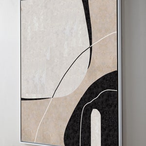Large Abstract Painting Beige Abstract Artwork Minimalist Abstract ...