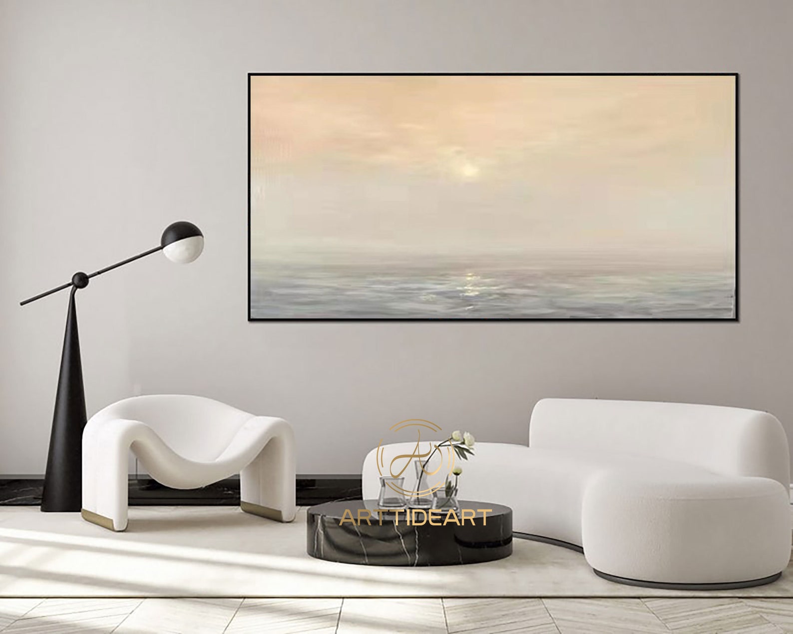 Large Ocean Art Large Beach Painting Seascape Painting Sky and - Etsy