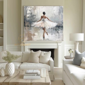 Original Abstract Ballet Dancing Girl Painting on Canvas 3D Girl With ...