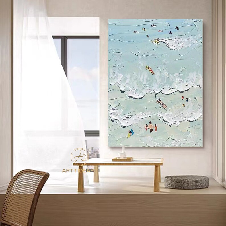 The Beach Joys Wall Art Hand Painted Extra Large Heavy - Etsy