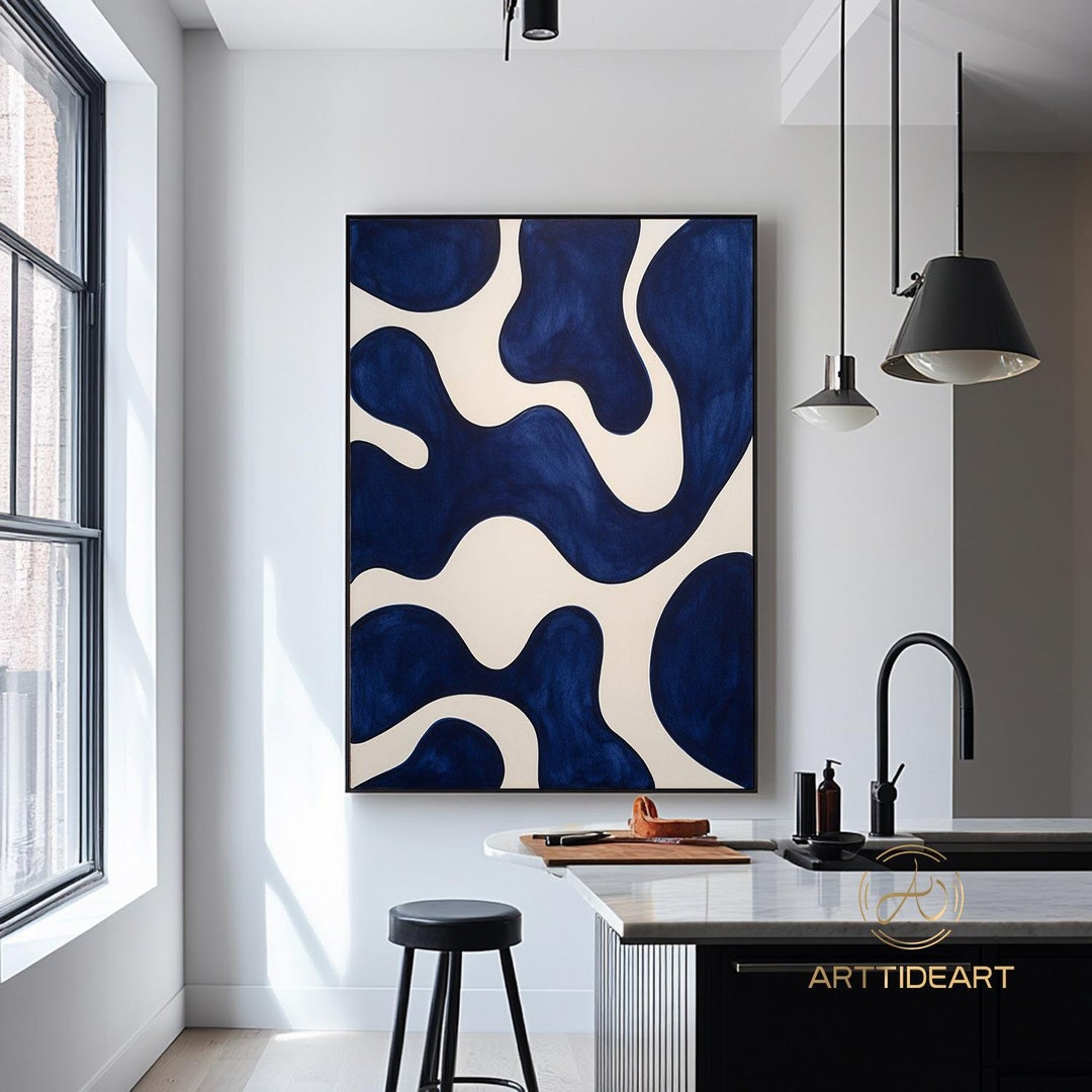 Neutral Beige Painting Blue & Beige Wall Painting Wabi Sabi Wall Art ...