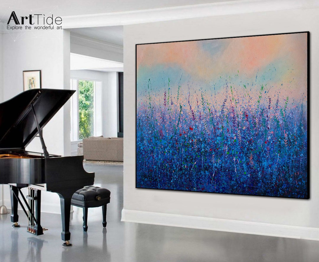 Abstract Flower Painting,large Flower Painting Acrylic ,lavender ...