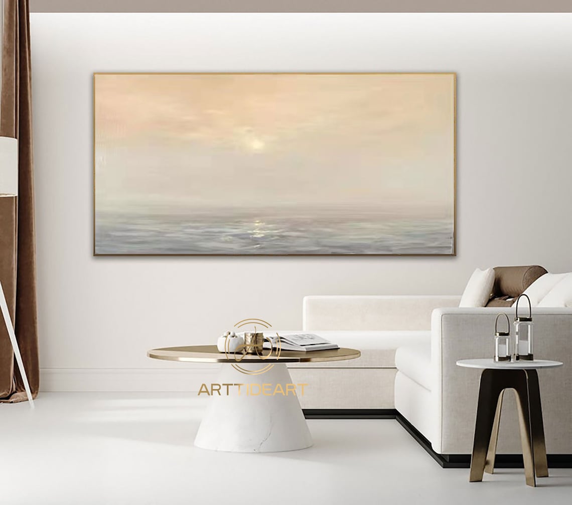 Large Ocean Art Large Beach Painting Seascape Painting Sky and - Etsy