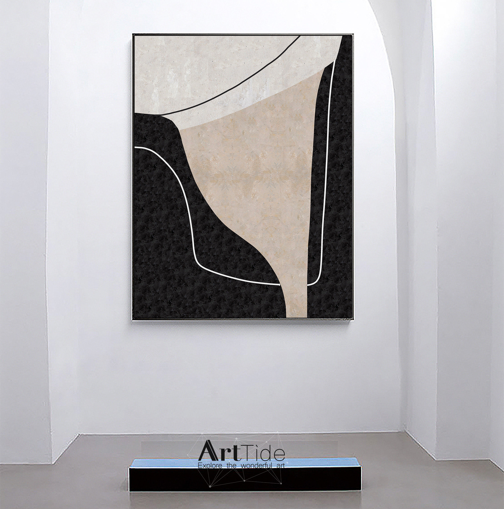 Large abstract beige painting white abstract painting | Etsy