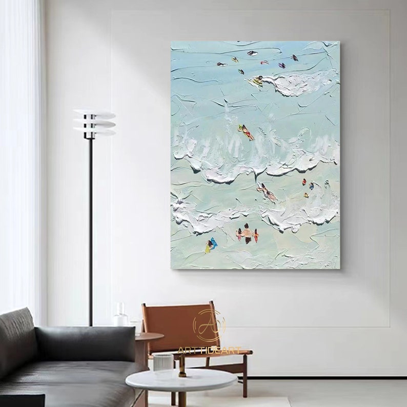 The Beach Joys Wall Art Hand Painted Extra Large Heavy - Etsy